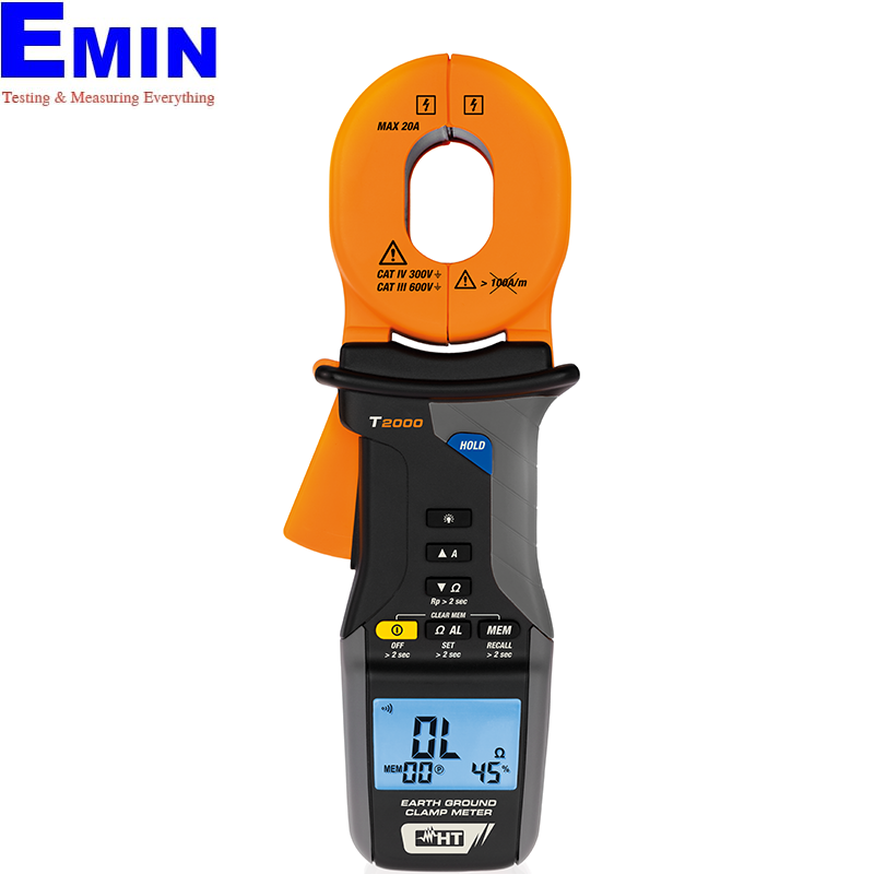 HT T2000 Earth Ground Clamp Meter (TRMS, 0.01Ω~1.2kΩ) | EMIN.ASIA