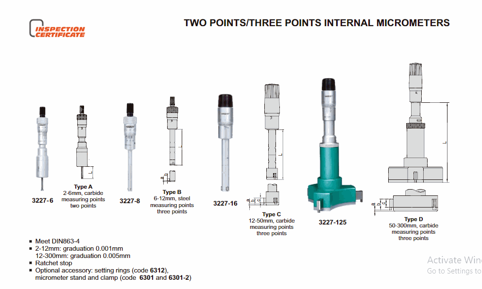 INSIZE 3227-25 Three Points Internal Micrometer (20-25mm; with setting ...