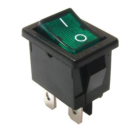 E-Switch R1973ABLKYILEF3 Power Rocker Switch 9A 125VAC SPST Faston | EMIN.ASIA