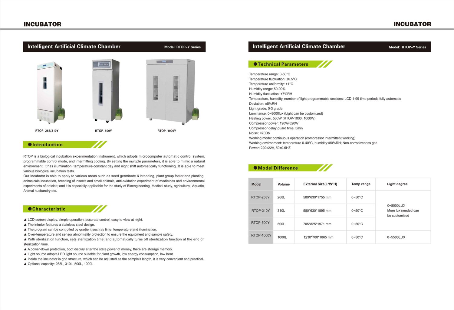 HINOTEK RTOP-500Y 植物人工気候ボックス (500L, 0~50 ℃, 50~90% RH, 8000LUX) | EMIN.ASIA