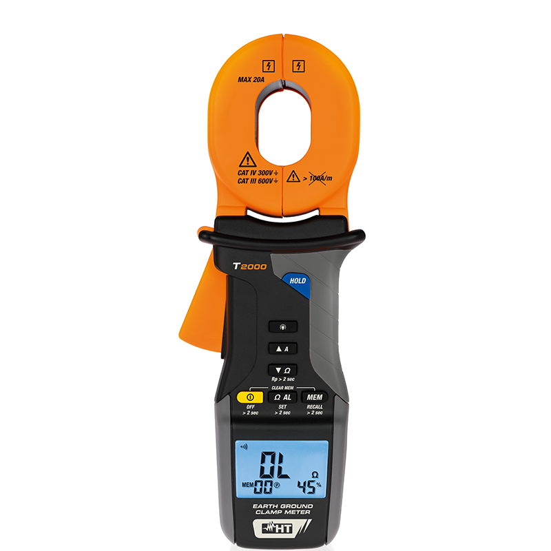HT T2000 Earth Ground Clamp Meter (TRMS, 0.01Ω~1.2kΩ) | EMIN.ASIA
